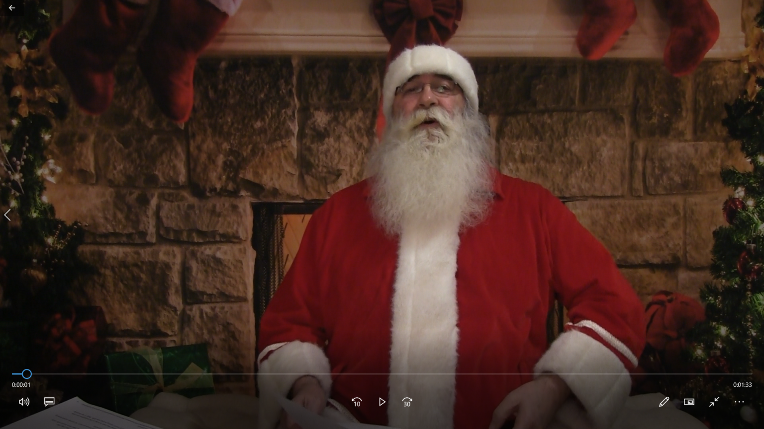 Pre-Recorded Video Message – Santa Tom Kliner (Claus)